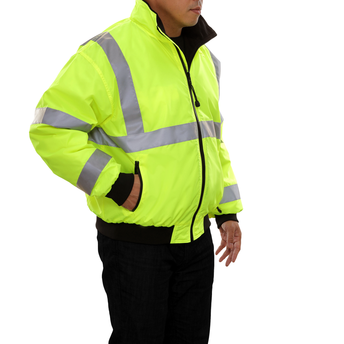 ANSI Hi Vis Pongee Jacket: 421STLM – Reflective Apparel Inc